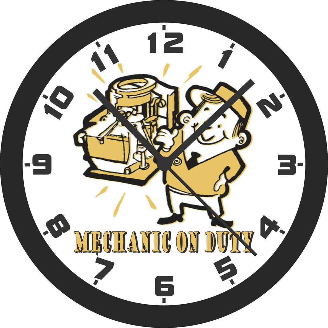 Mechanic on Duty Wall Clock - Etsy