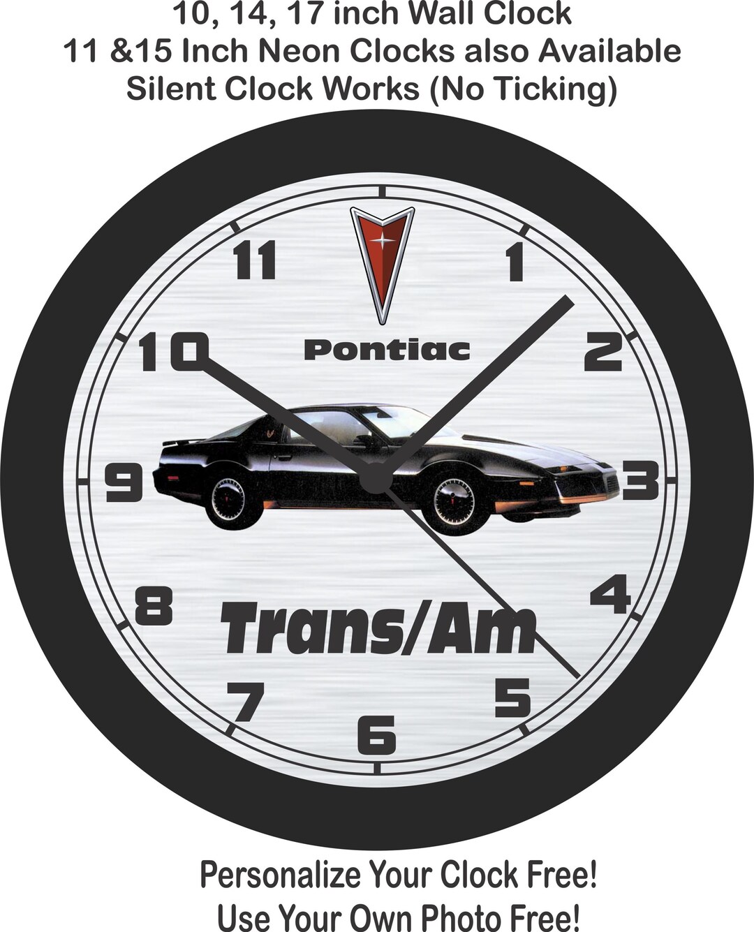 1982 Pontiac Firebird Trans/am Wall Clock, Vivid 8-color Printing for ...