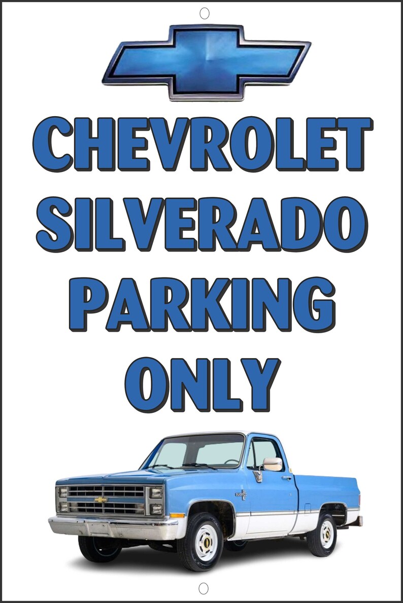 1986 Chevrolet Silverado Parking Only Metal Sign - Etsy