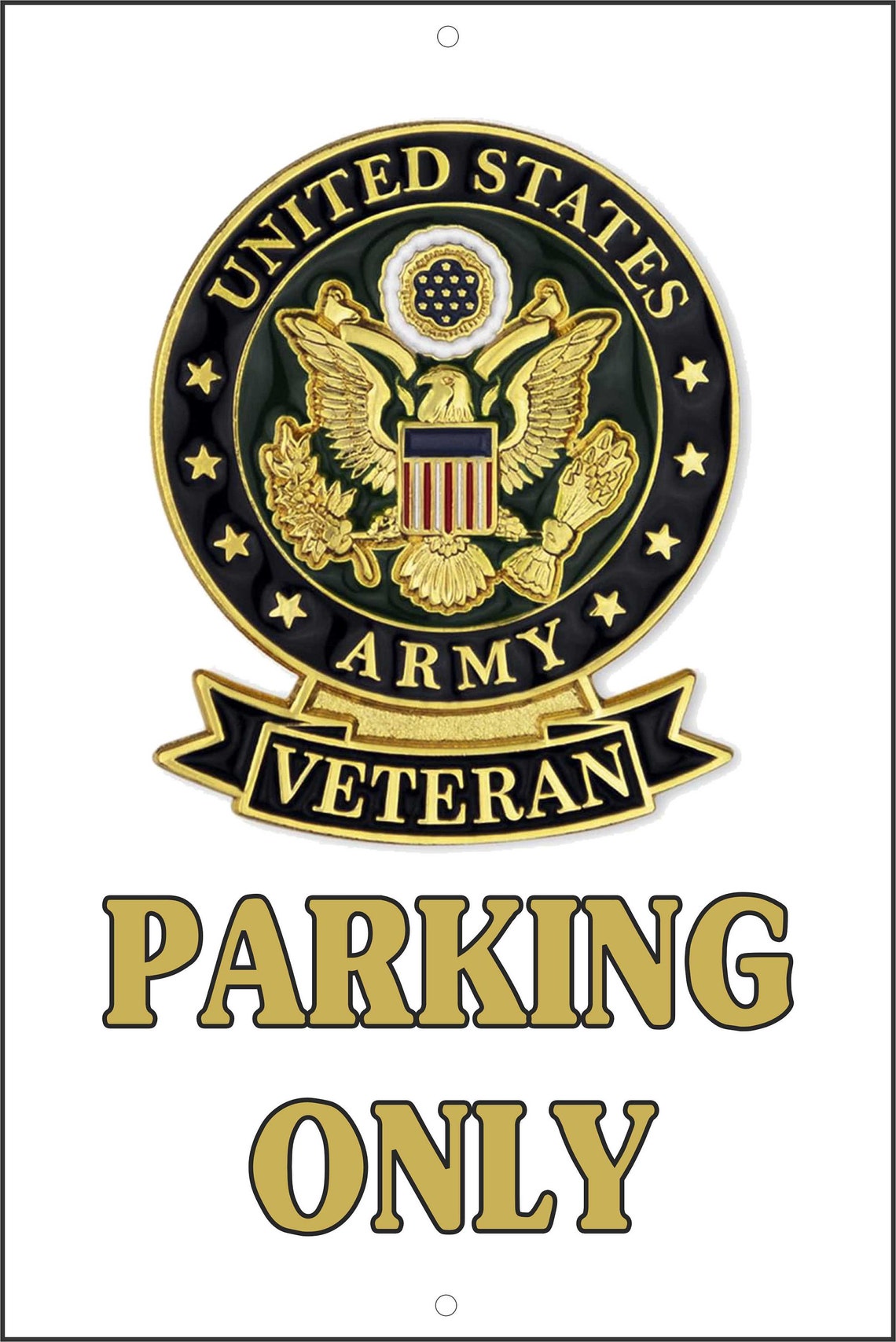 United States Army Veteran Gold Seal Parking Only Metal Sign - Etsy