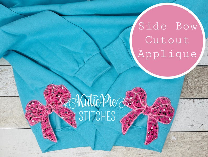 Big Southern Bow Satin Side Sweatshirt Side Shirt Machine Embroidery ...