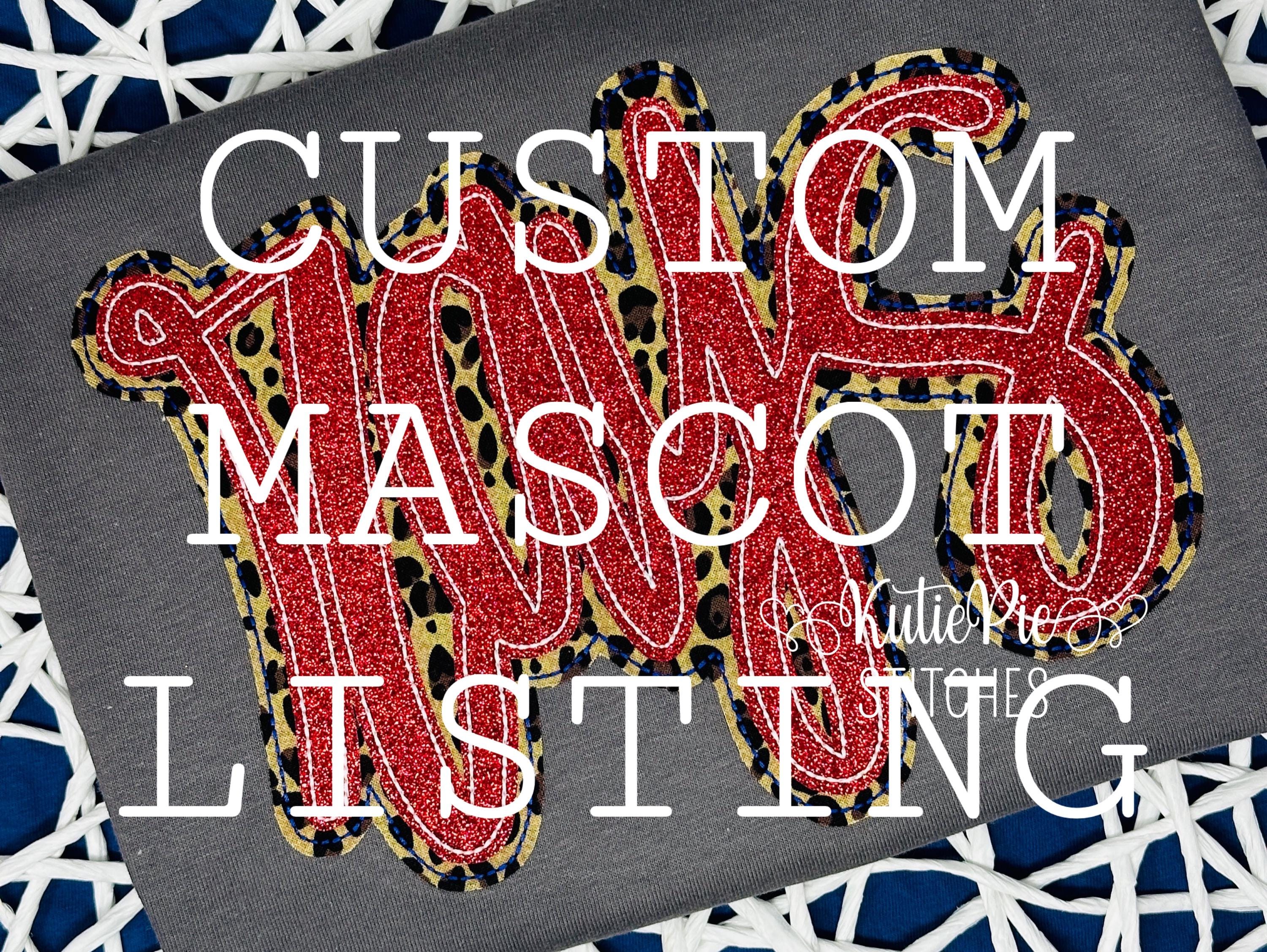 CUSTOM Handlettered Double Applique Mascot Name Machine Embroidery ...