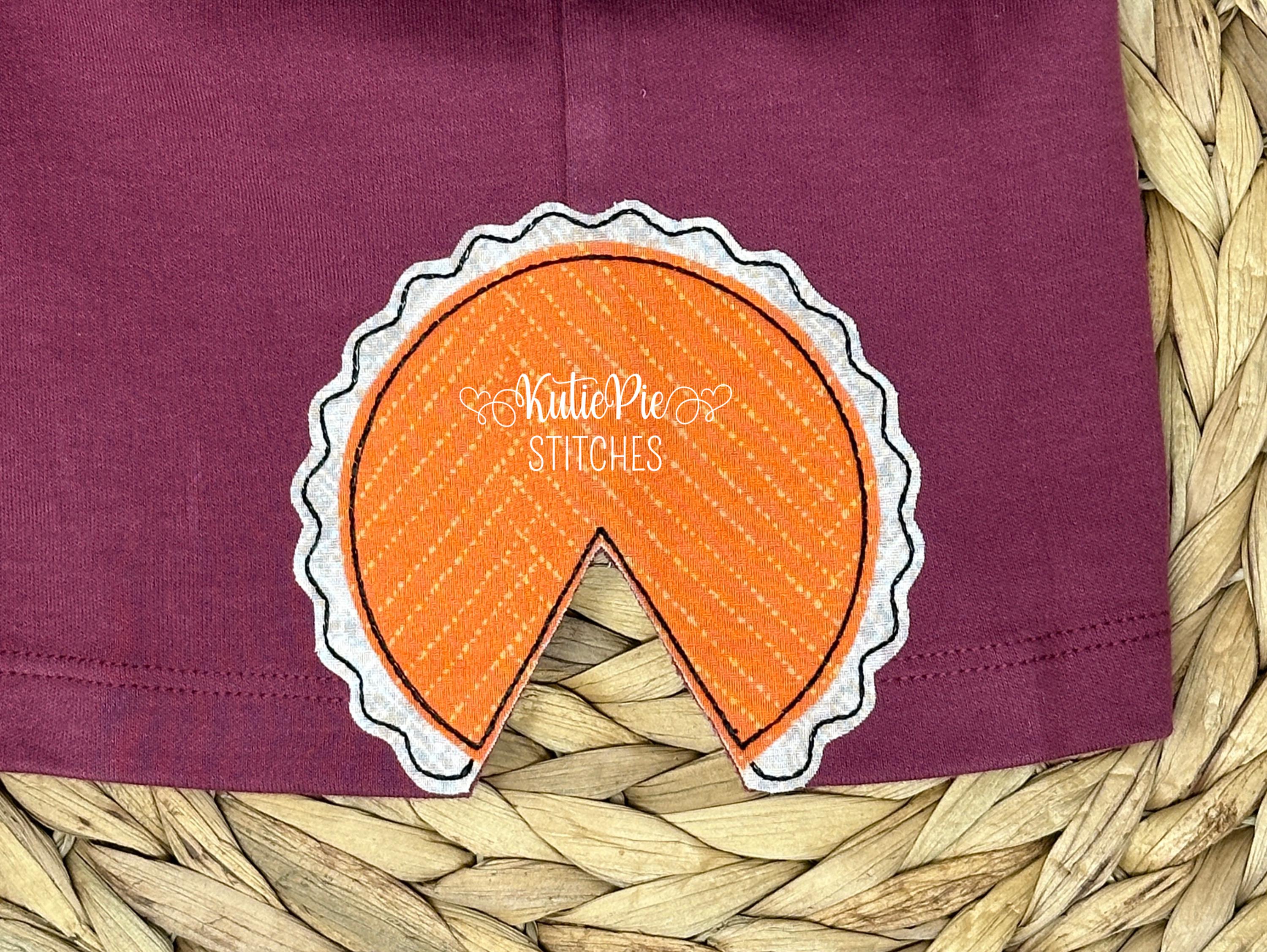 Pumpkin Pie Side Slit Bean Applique Machine Embroidery Applique Design ...