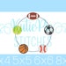 Sports Monogram Frame Machine Embroidery Design Baseball Soccer Tennis ...