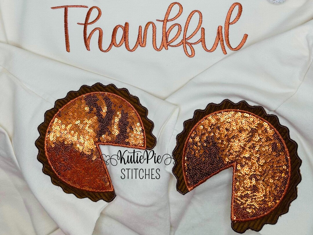 Pumpkin Pie Side Slit Satin Applique Machine Embroidery Applique Design ...
