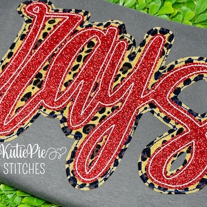 Rays Handlettered Double Applique Mascot Name Machine Embroidery ...