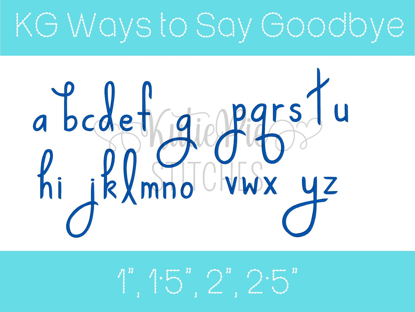 KG Ways to Say Goodbye Kutie Pie Stiches Satin Stitch Machine ...