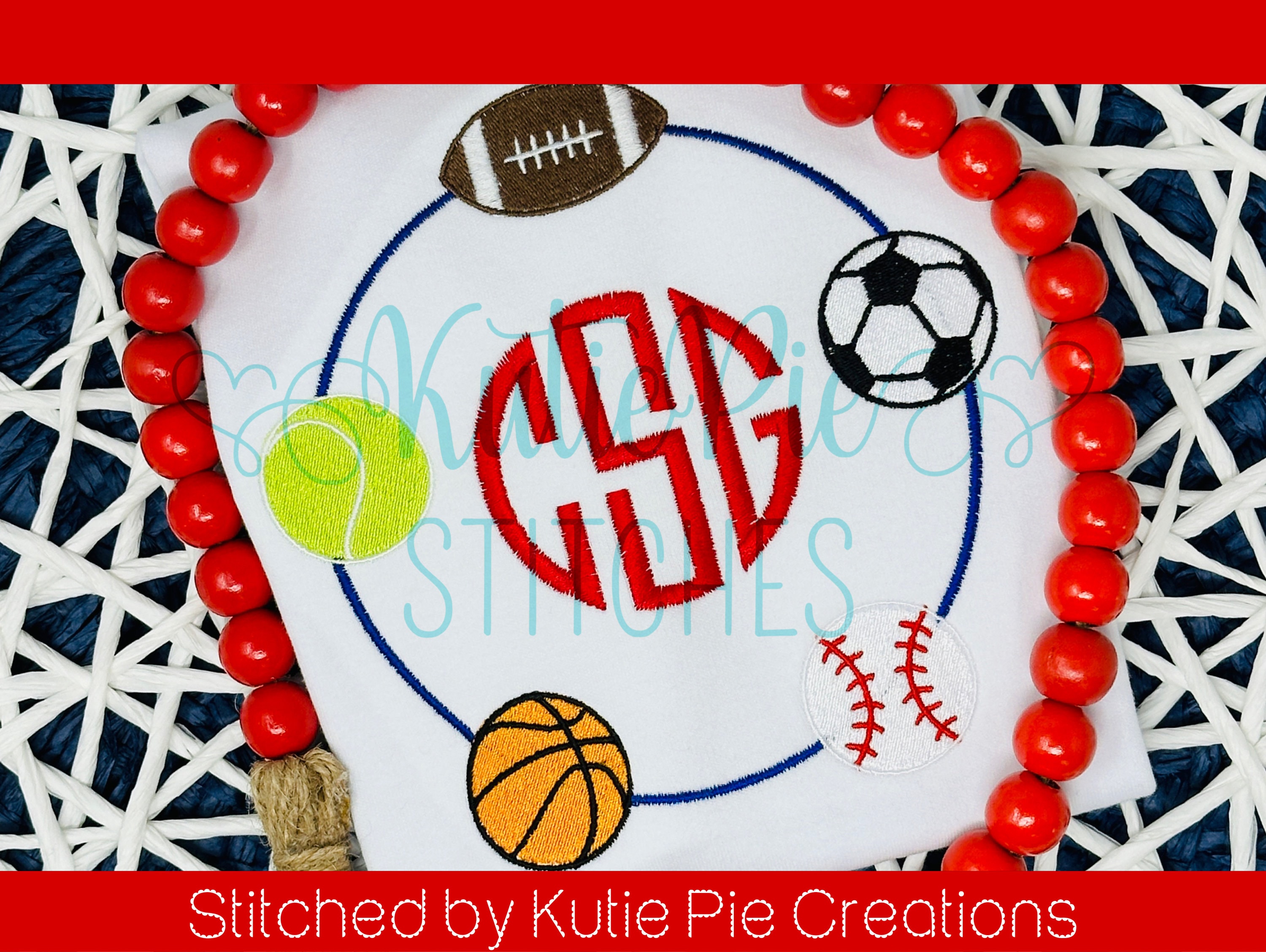 Sports Monogram Frame Machine Embroidery Design Baseball Soccer Tennis ...