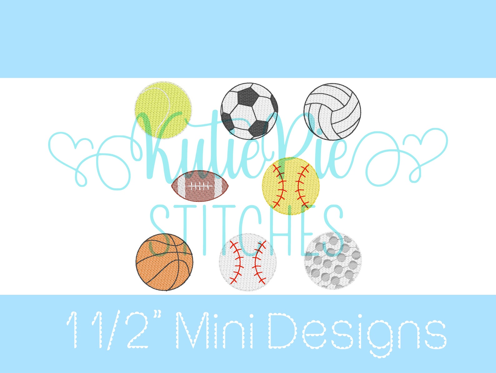 Sports Balls Sketch Minis Machine Embroidery Design Baseball Soccer ...
