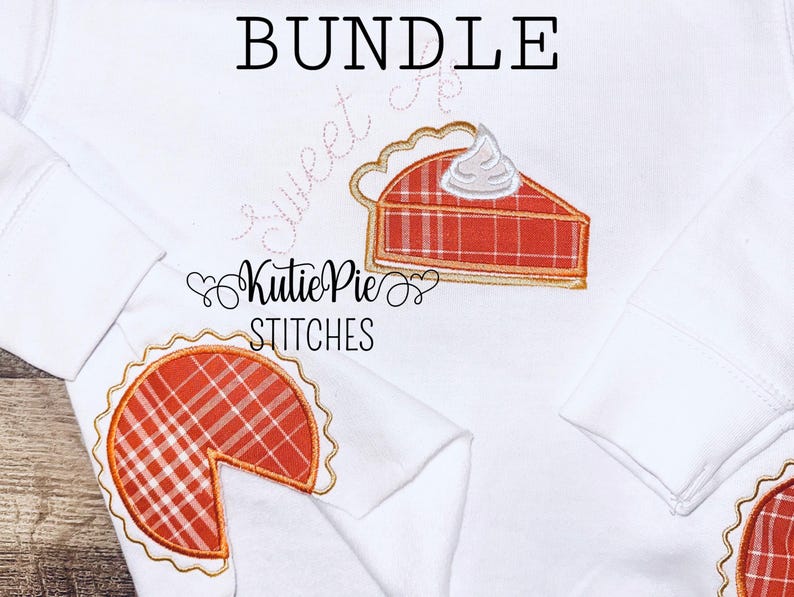 Pumpkin Pie Side Slit & Slice of Pie BUNDLE Satin Applique Machine ...