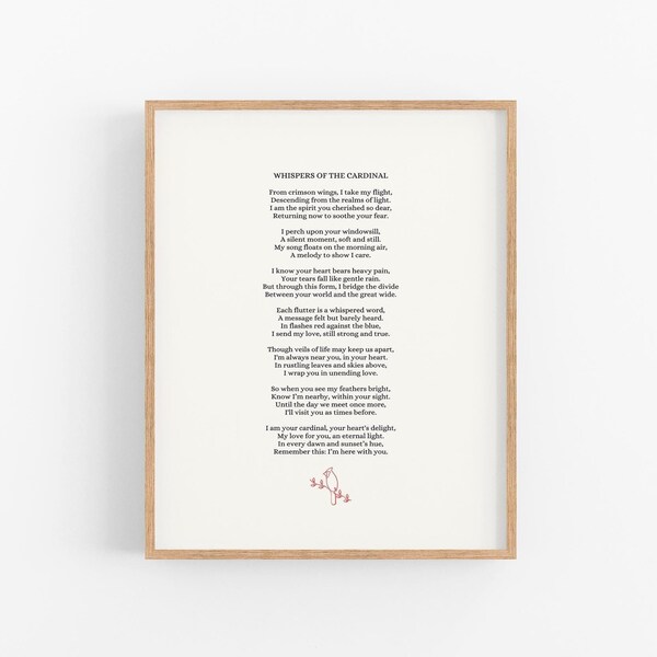 Cardinal Poem - Etsy