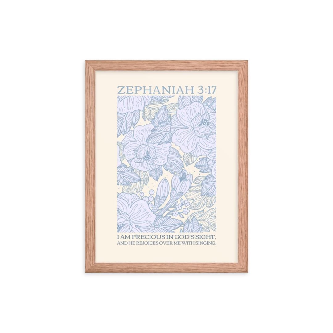 Bible Verse Art for Girls Framed Scripture Posters Flower Wall Decor ...