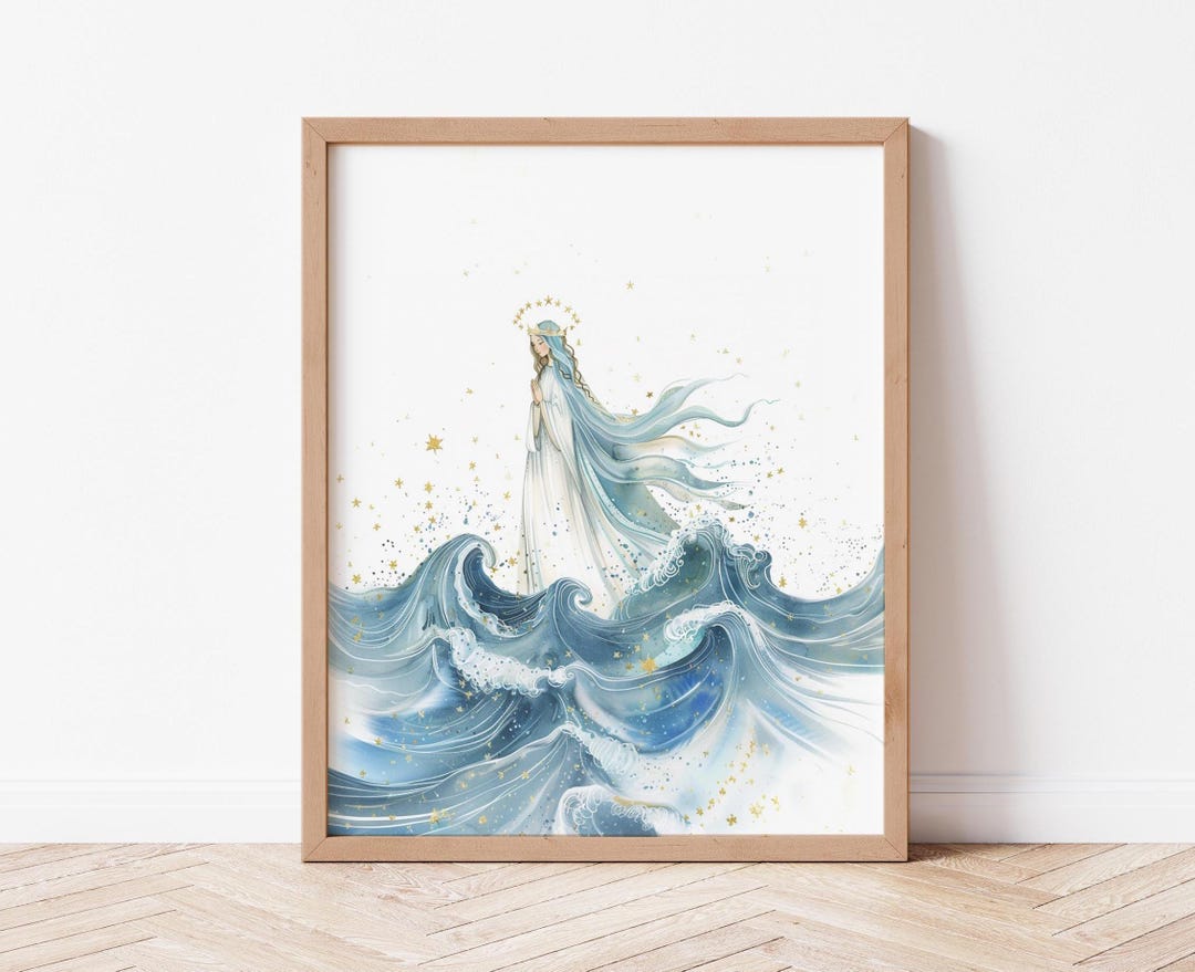 Marian Ocean Serenity Art, Our Lady of Peace Wall Decor, Catholic ...