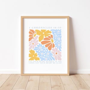 Heart Rejoice Psalms Art, Bible Verse Print for Girls, Framed Scripture ...