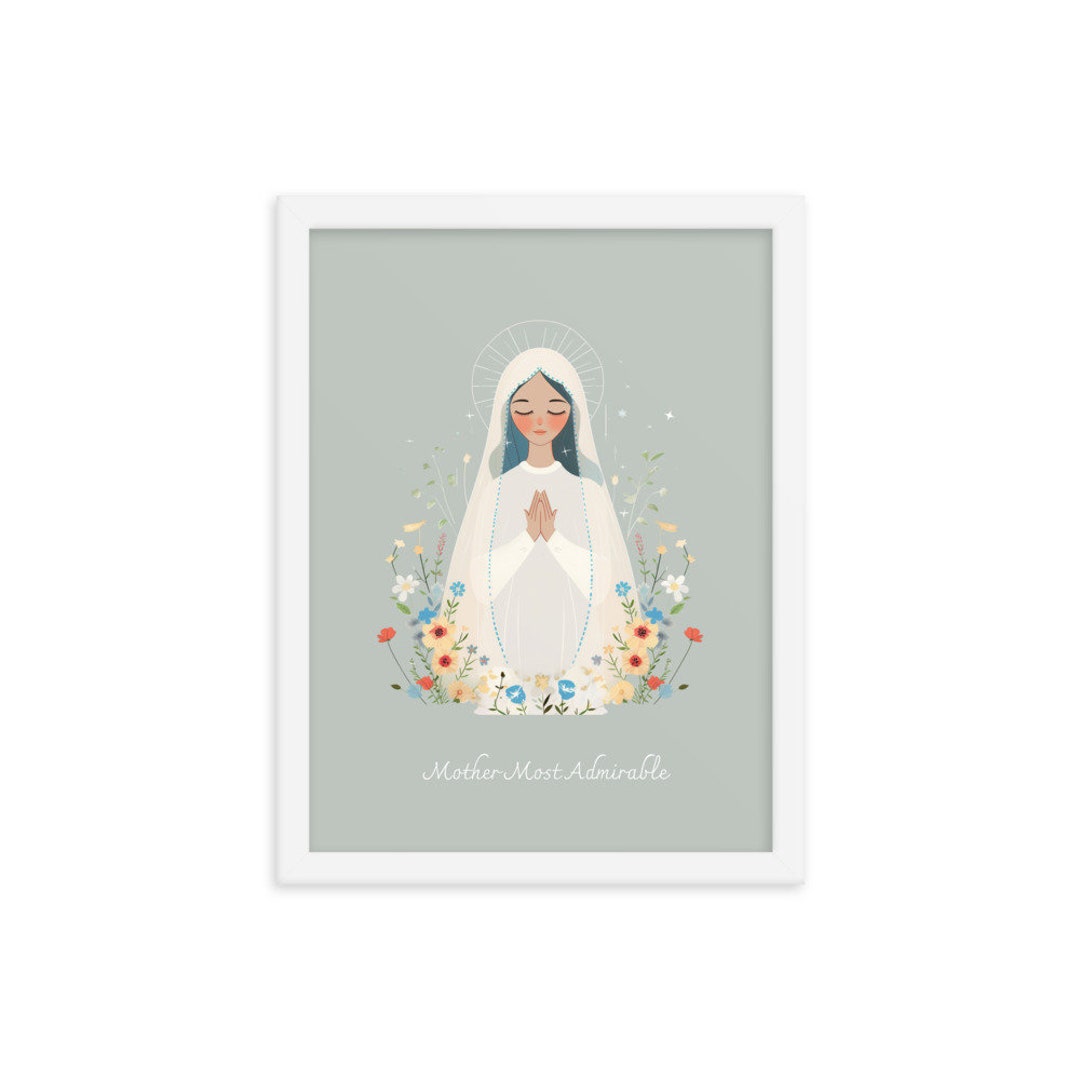 Mother Most Admirable Girls Religious Decor Modern Catholic Painting ...