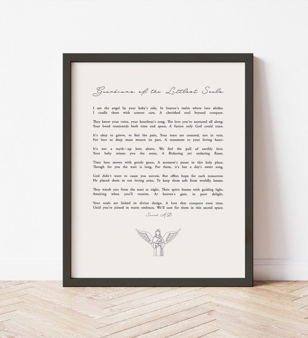 Angel Baby Memorial Art Print, Nursery Wall Decor, Infant Loss Tribute ...