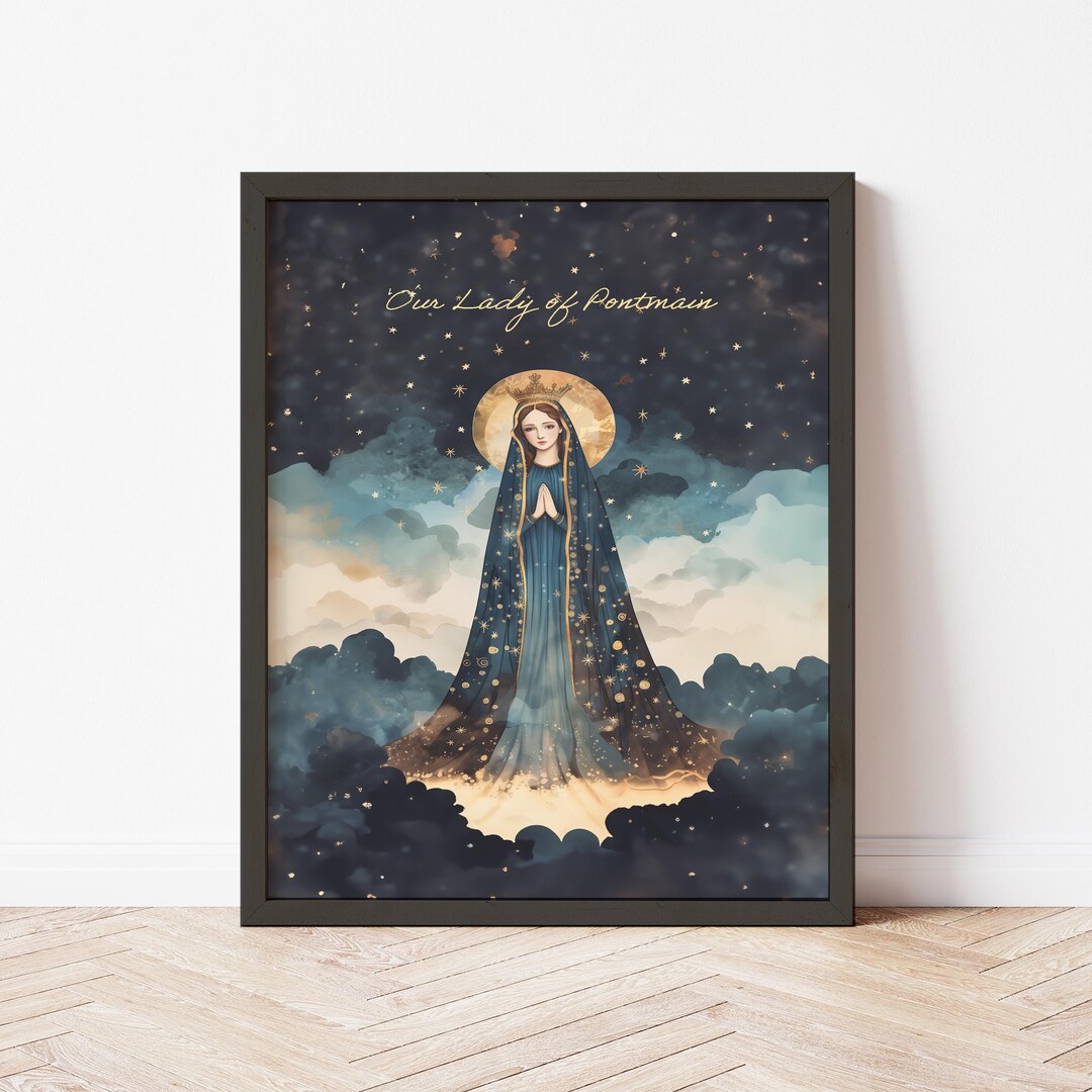Our Lady of Pontmain Art Print, Catholic Devotional Wall Decor, Marian ...