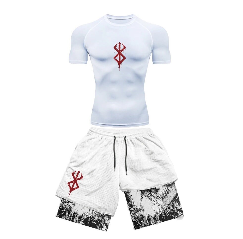 Guts Gym Compression Set Anime Inspired Design Shirt Gym Shirt Gym ...