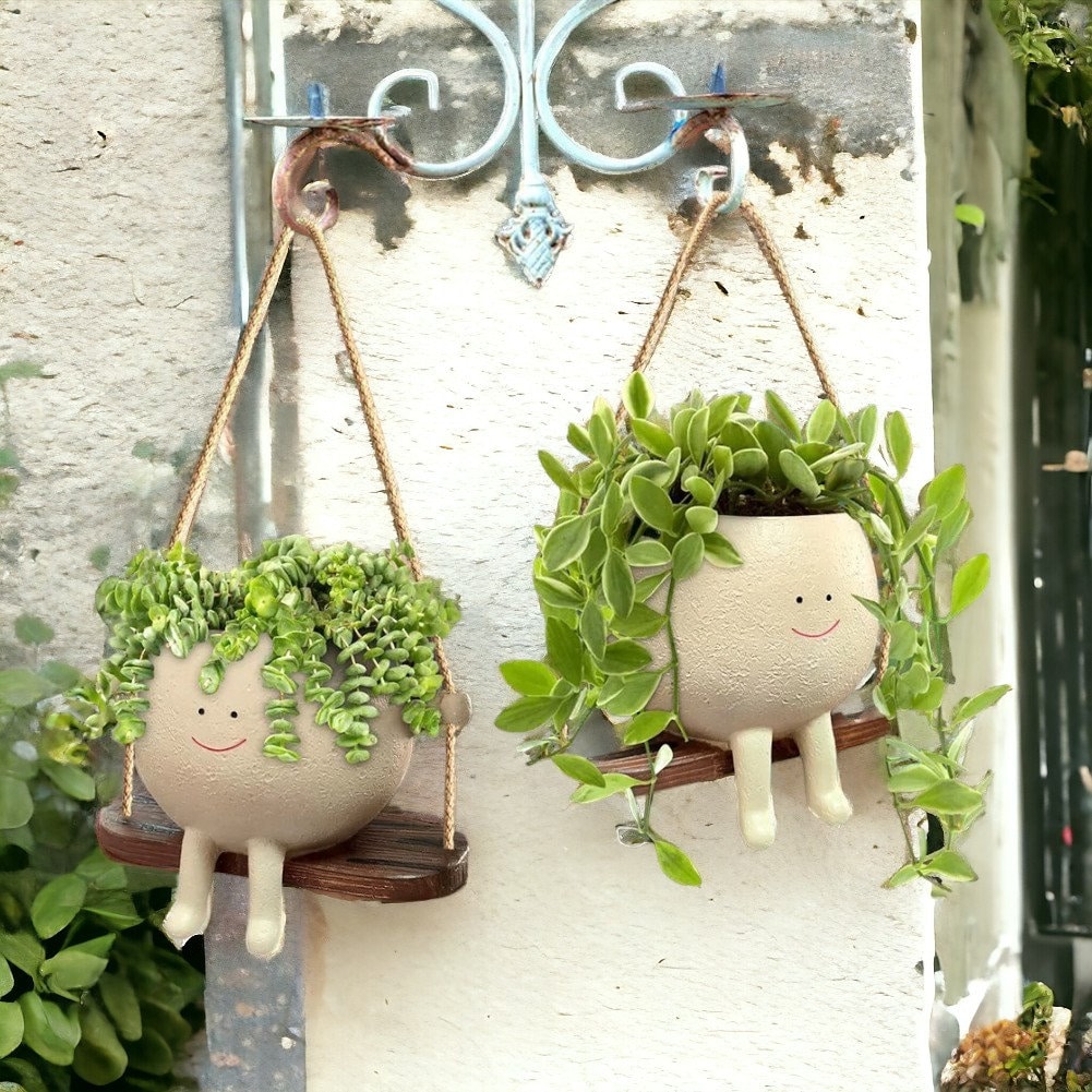 Swing Plant Pot Novelty Plant Pot Fun Plant Pot Unique Plant Pot Garden ...