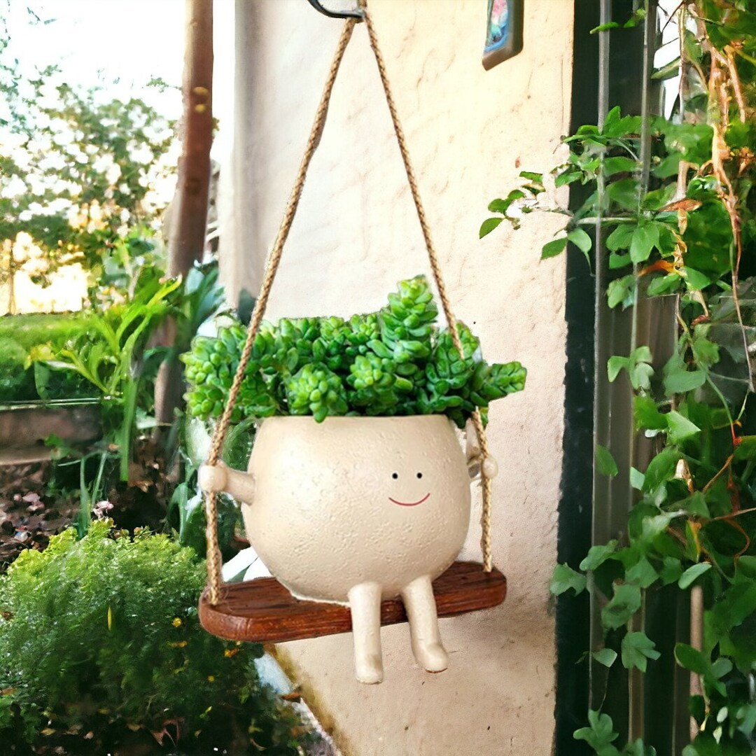 Swing Plant Pot Novelty Plant Pot Fun Plant Pot Unique Plant Pot Garden ...