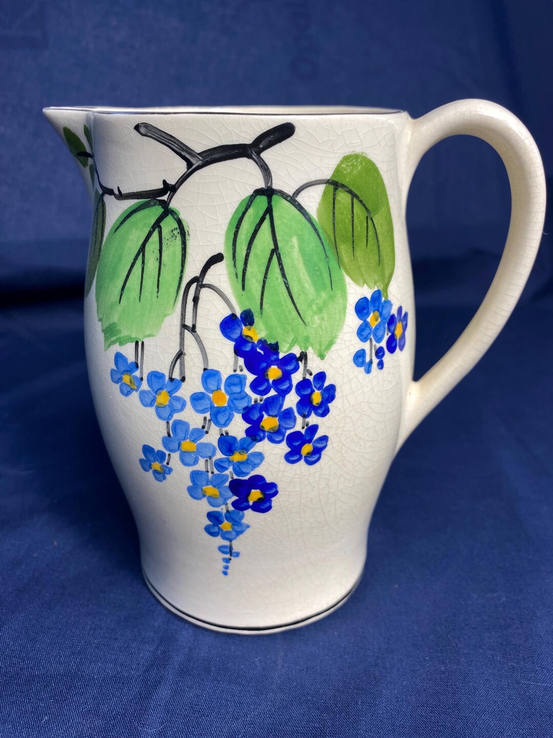 VGC Vintage Cream and Blue Floral Jug by Thomas Forester & Sons, Home ...
