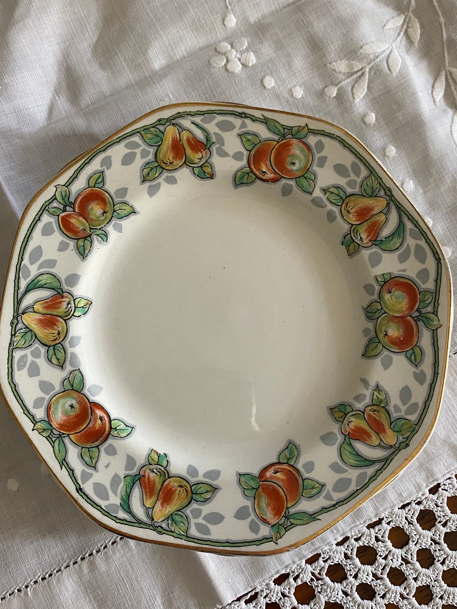 6 Art Deco Style Soho Solian Side Plates With Fruit Design/6 Art Deco ...