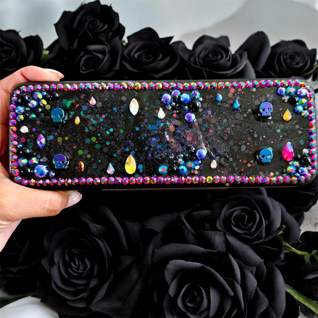 Personalized Gothic Skull Pill Case – Rhinestone 7-day Organizer - Etsy