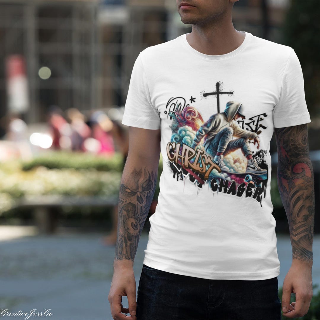 Christ Chaser T-shirt: Urban Christian Graffiti Tee - Etsy