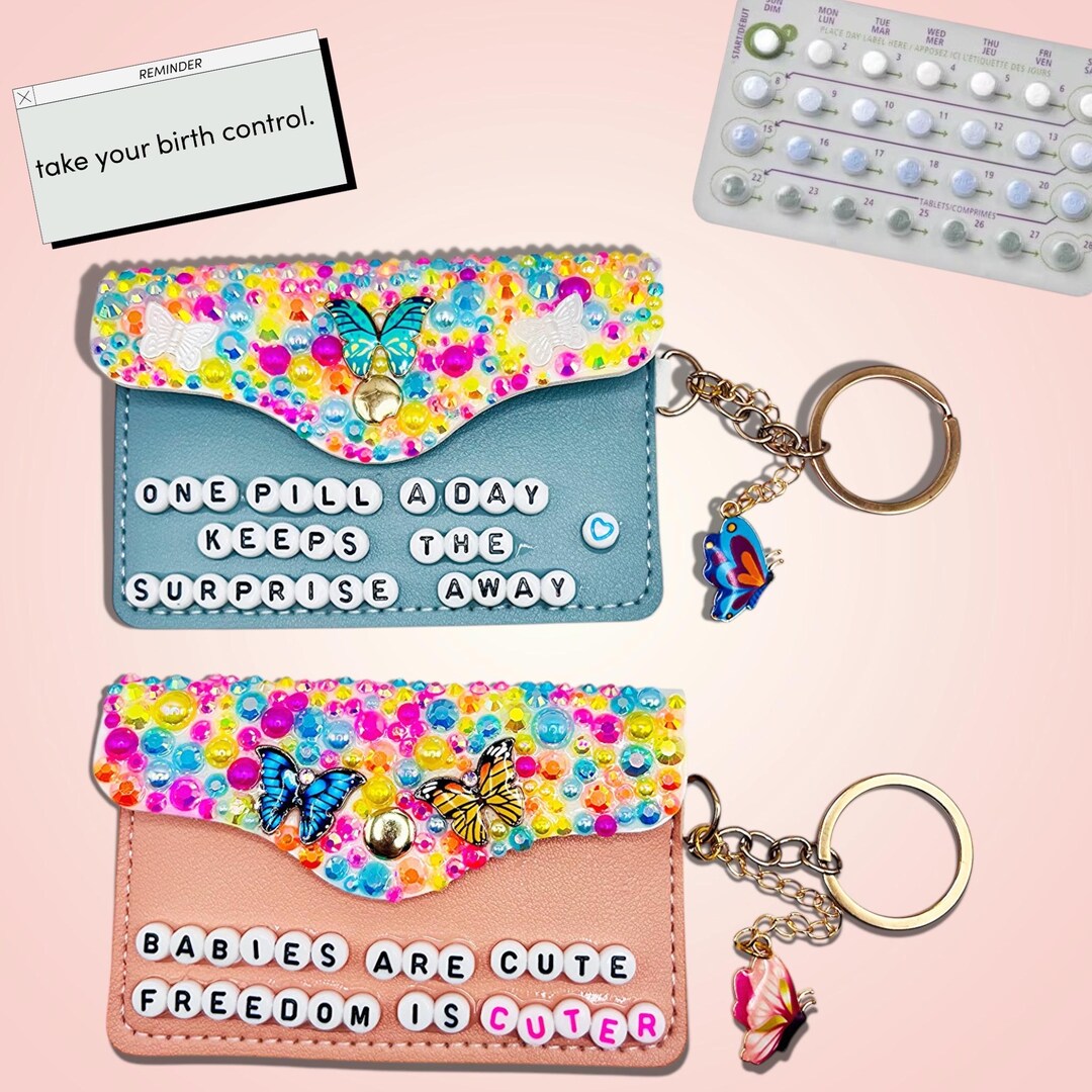 Set of 2 Birth Control Pill Cases, Personalized Birth Control Pill ...