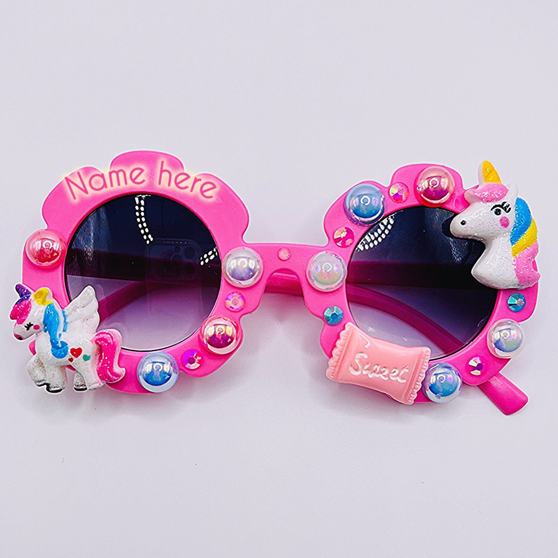 Personalized Girls Unicorn Rainbow Sunnies, Unicorn Sunglasses, Custom ...