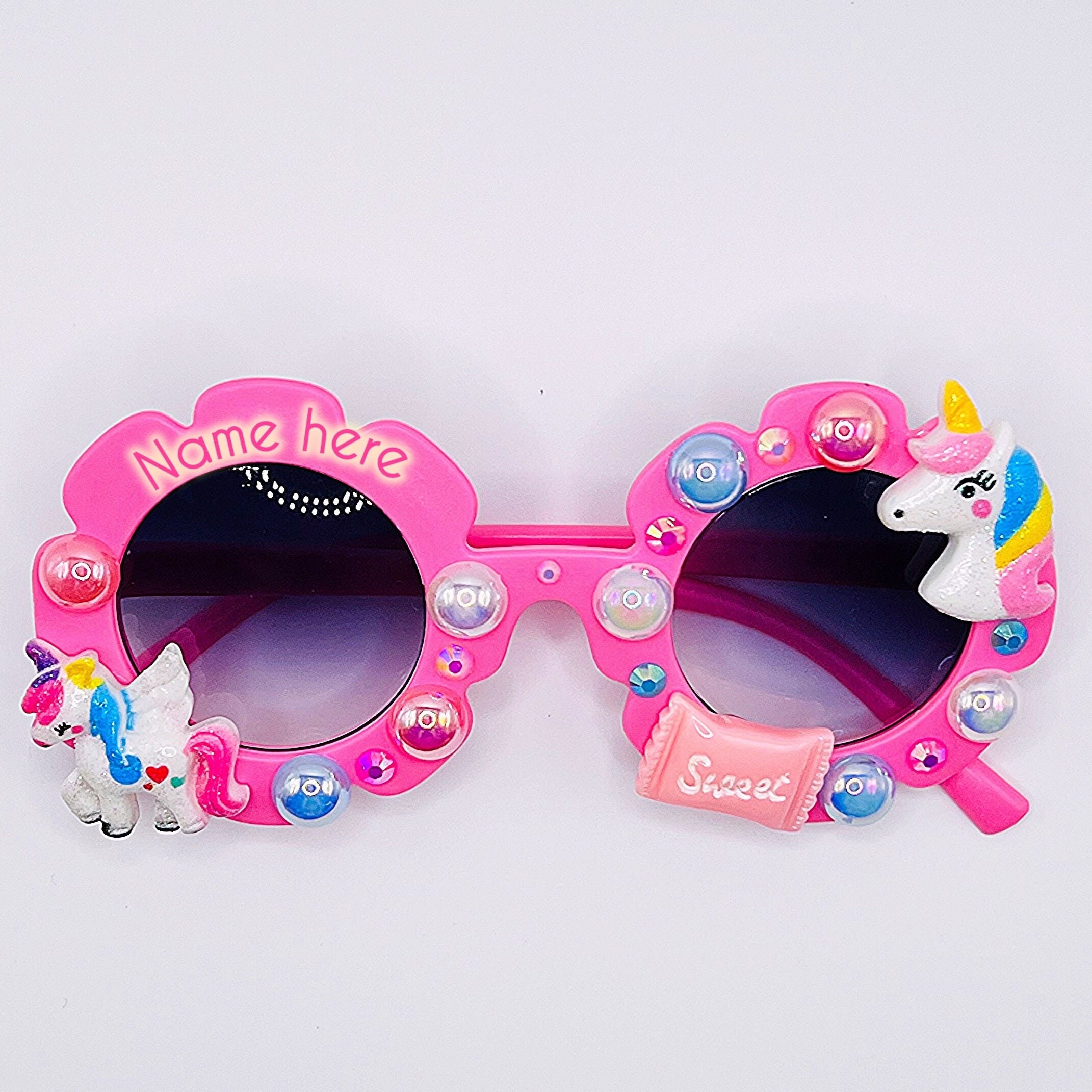 Personalized Girls Unicorn Rainbow Sunnies, Unicorn Sunglasses, Custom ...