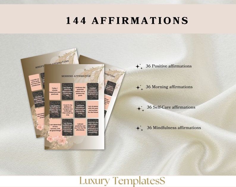 Mindfulness & Self-care Morning Mantras Positive Affirmations and ...