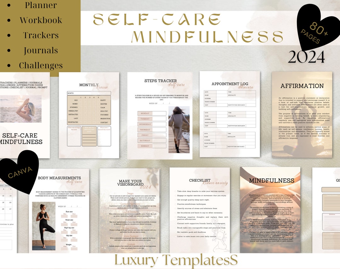 Editable Mindfulness & Self-care Planner | Personal Growth ...