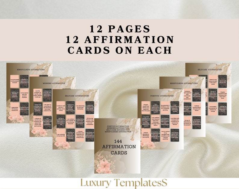 Mindfulness & Self-care Morning Mantras Positive Affirmations and ...