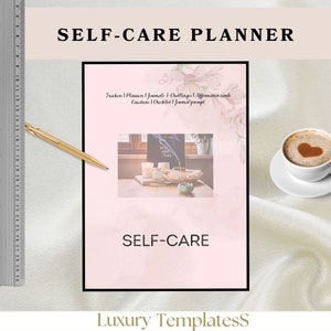 Editable Self-care Planner Pink | Canva Template PDF Printable ...