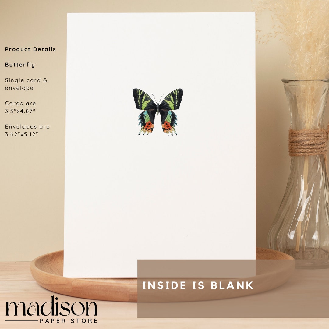 Watercolor Butterfly Card – Custom Stationery, Floral Notecard - Etsy