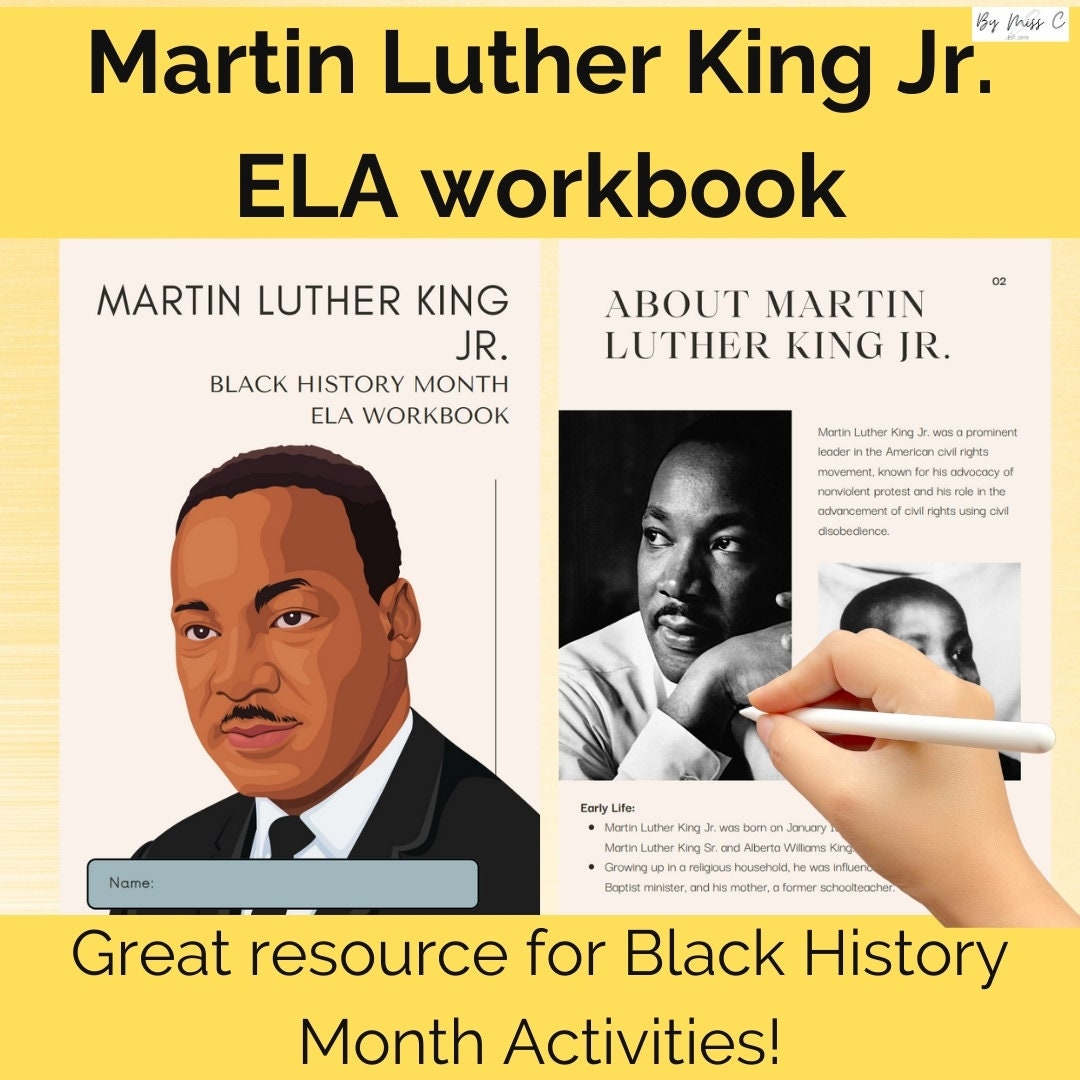 Martin Luther King Jr, ELA Reading and Writing Workbook, MLK Jr ...