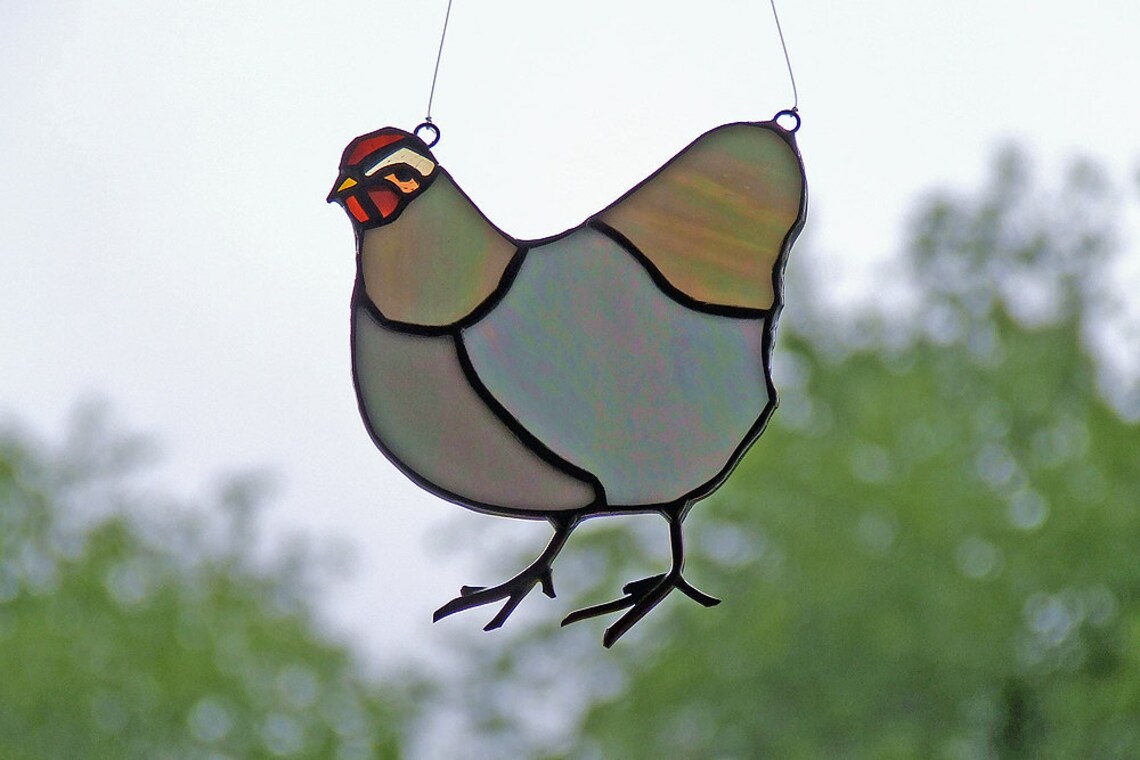 Stained Glass Chicken Etsy