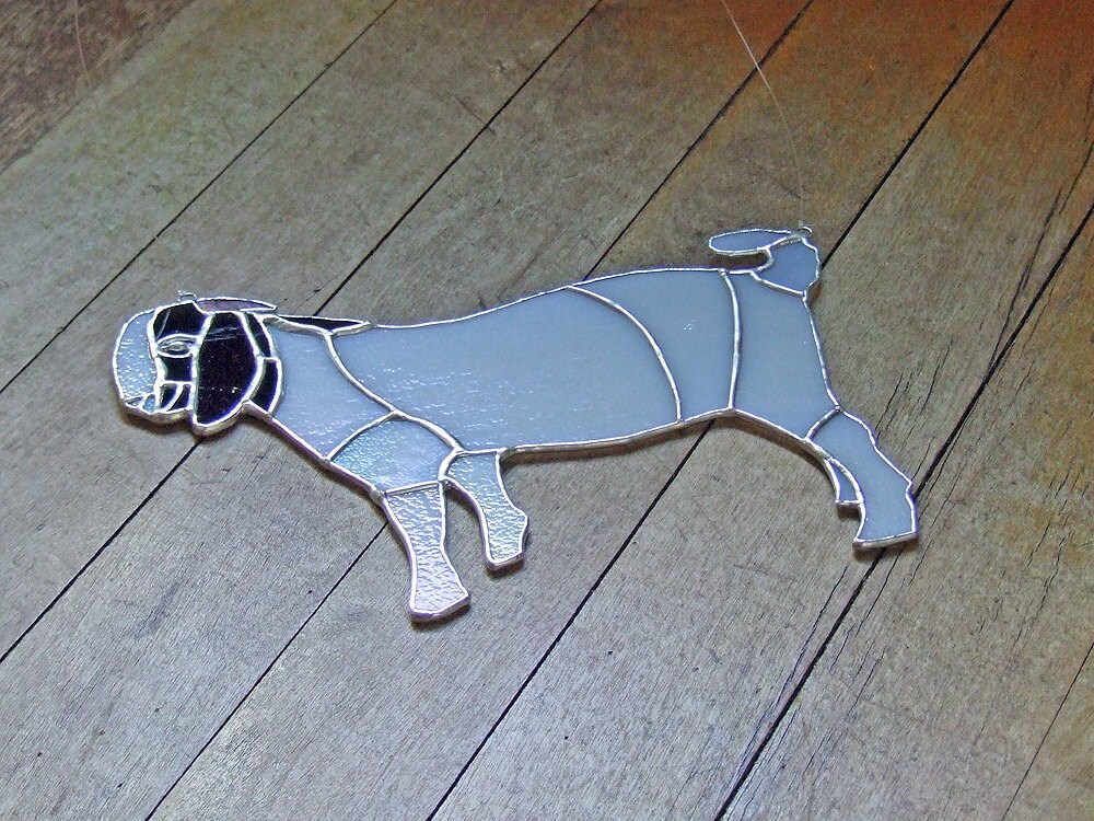 Stained Glass Goat, Unique Home Decor, Boer Goat Trend Rural Farm Gift ...