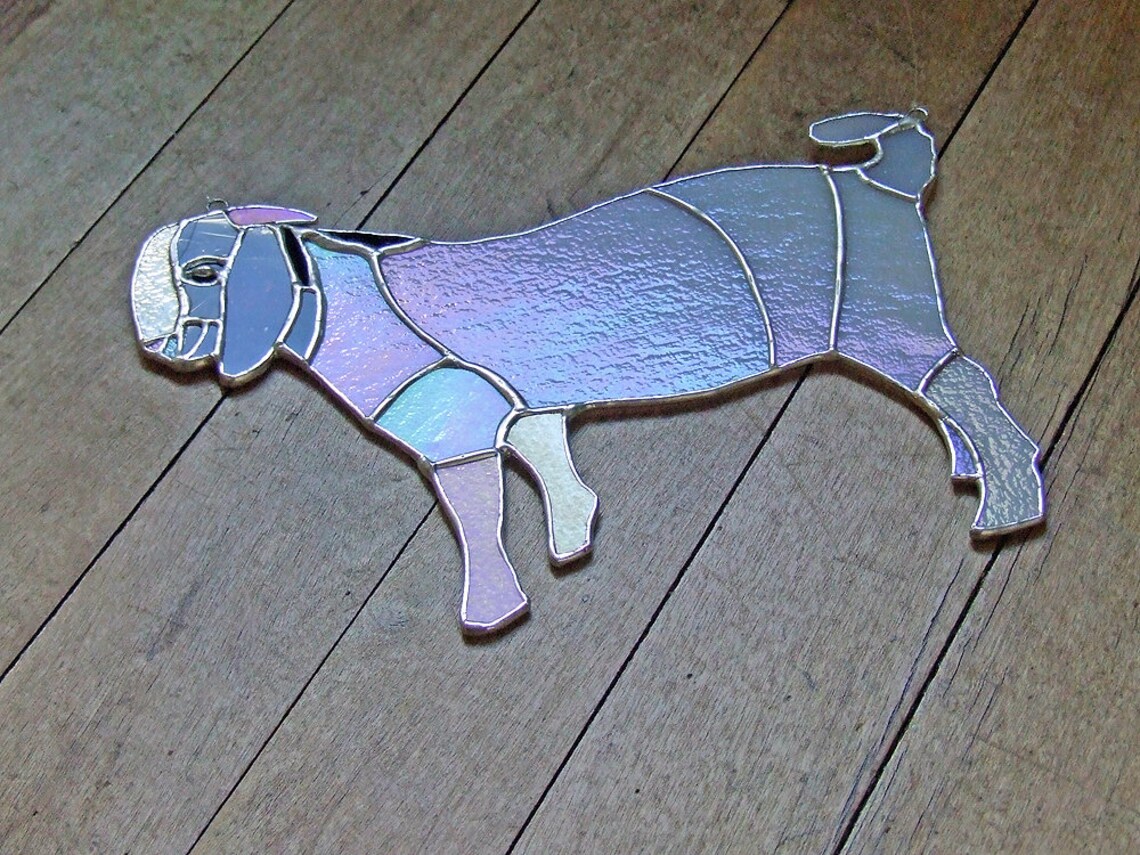 Stained Glass Goat, Unique Home Decor, Boer Goat Trend Rural Farm Gift ...