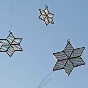 Stained Glass Stars From Iridescent Cord Glass, Unique Home Decor - Etsy