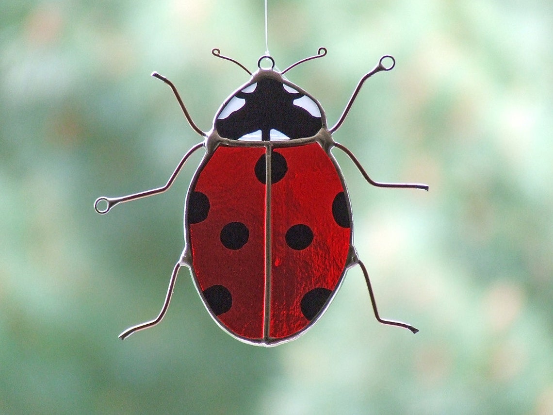 Nature Inspired Gift - Stained Glass Ladybug - Hand Painted - Unique ...