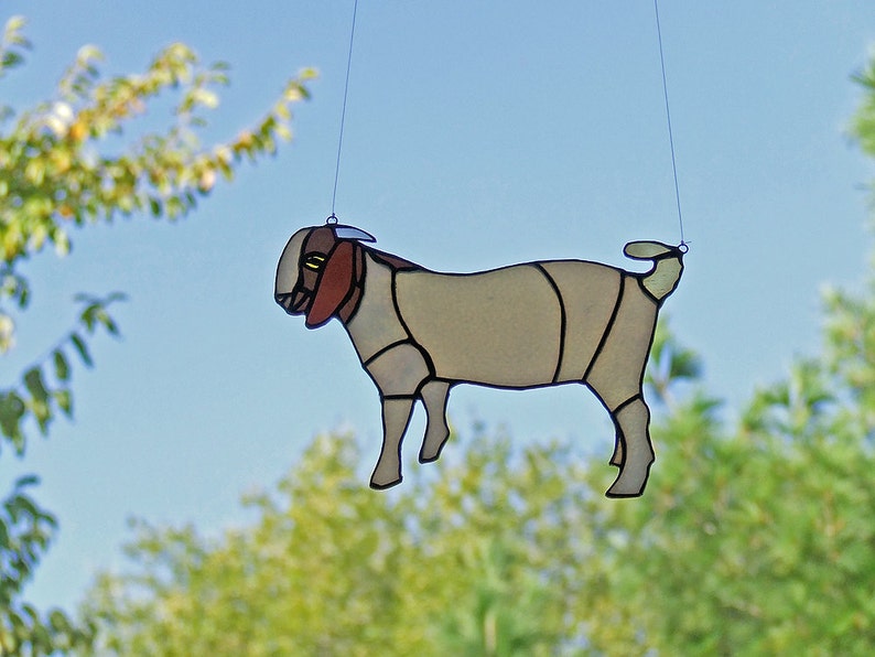 Stained Glass Goat, Unique Home Decor, Boer Goat Trend - Rural Farm ...
