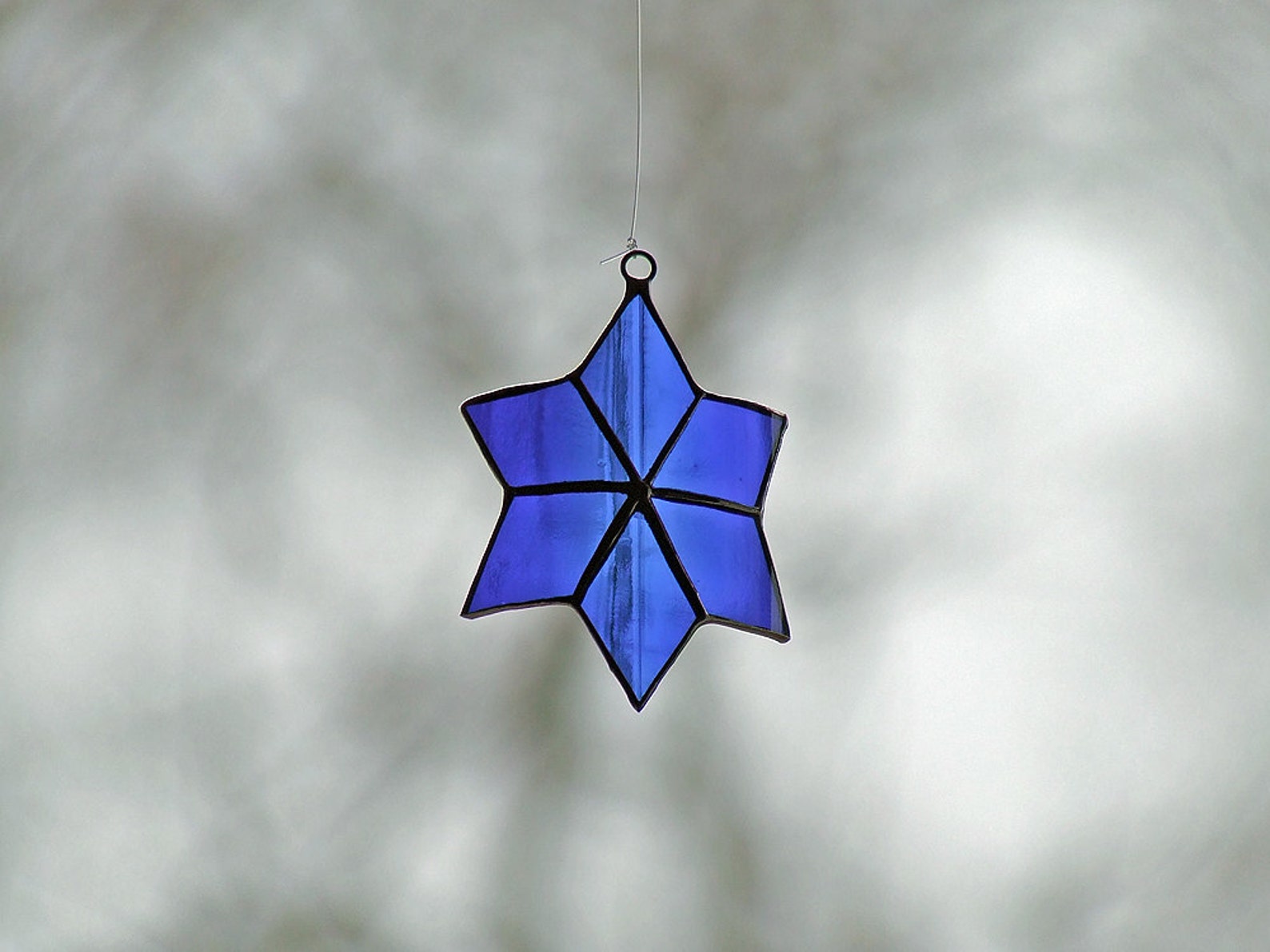 Cosmic Blue Star Recycled Blue Glass Star Gili's Whimsical Holiday Blue ...