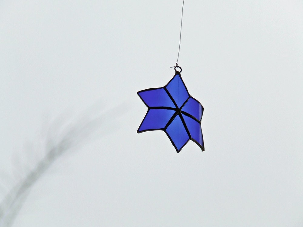 Cosmic Blue Star Recycled Blue Glass Star Gili's Whimsical Holiday Blue ...