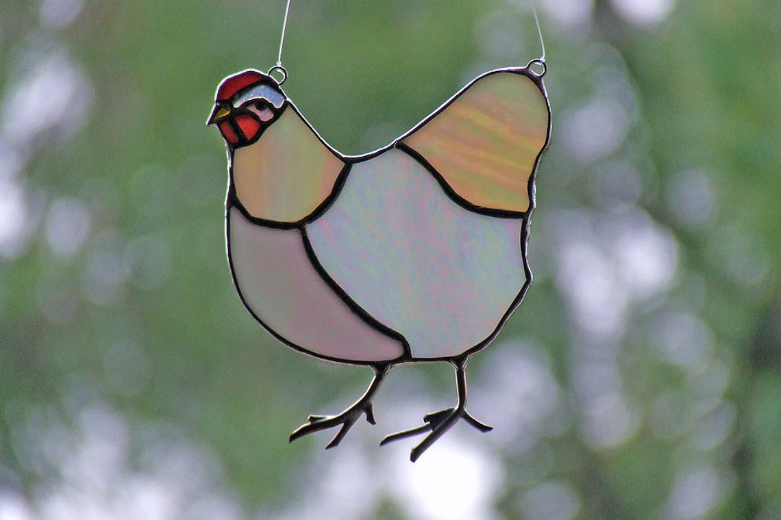 Stained Glass Chicken Etsy