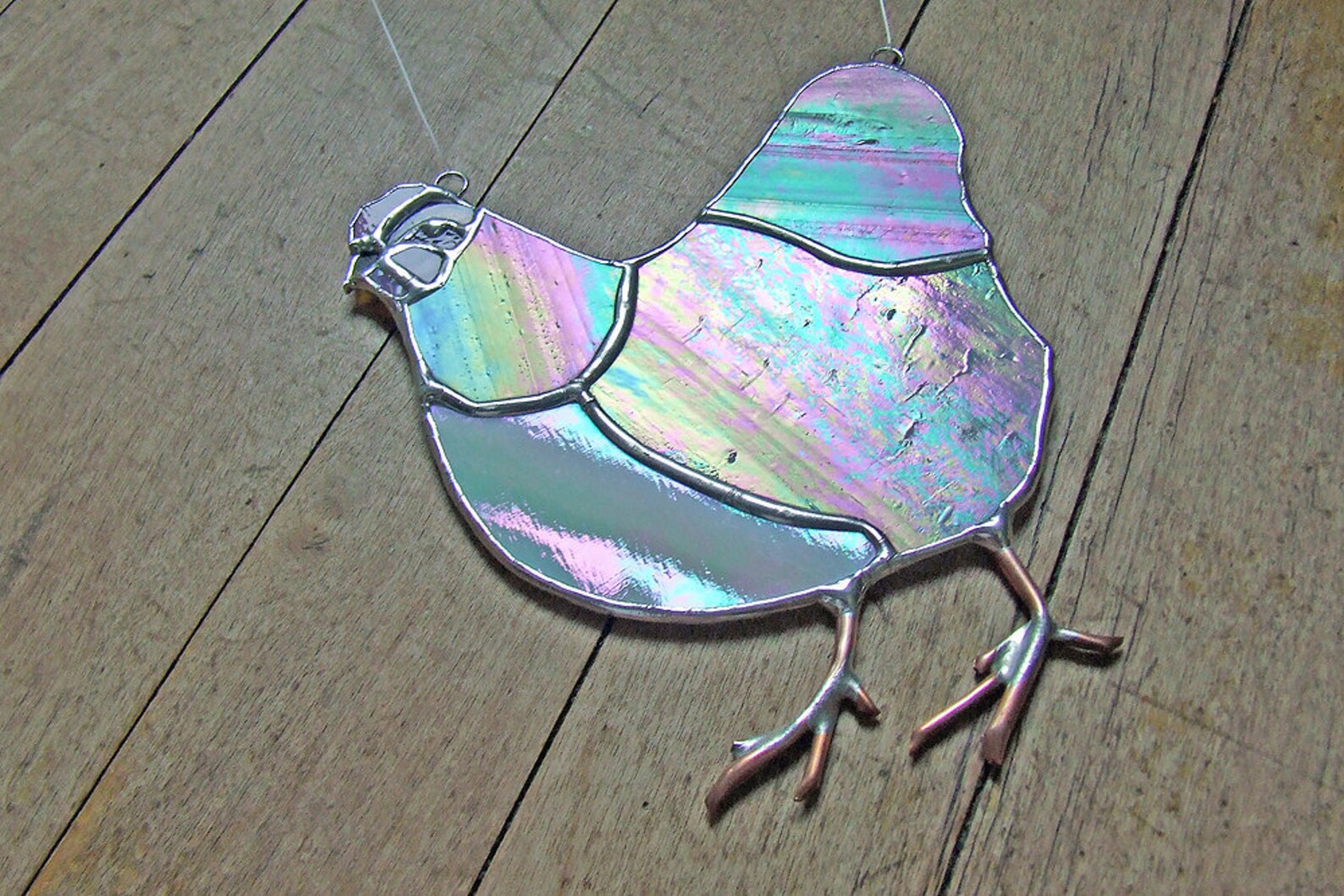 Stained Glass Chicken Etsy