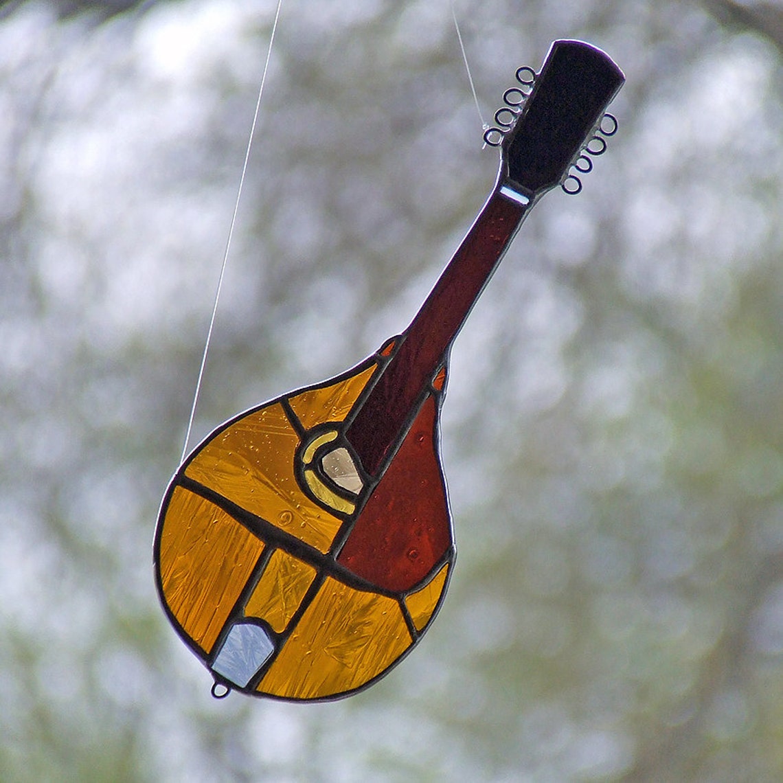 Art Glass Mandolin 1914 Gibson A3 Stained Glass Mandolin Glass Mandolin ...