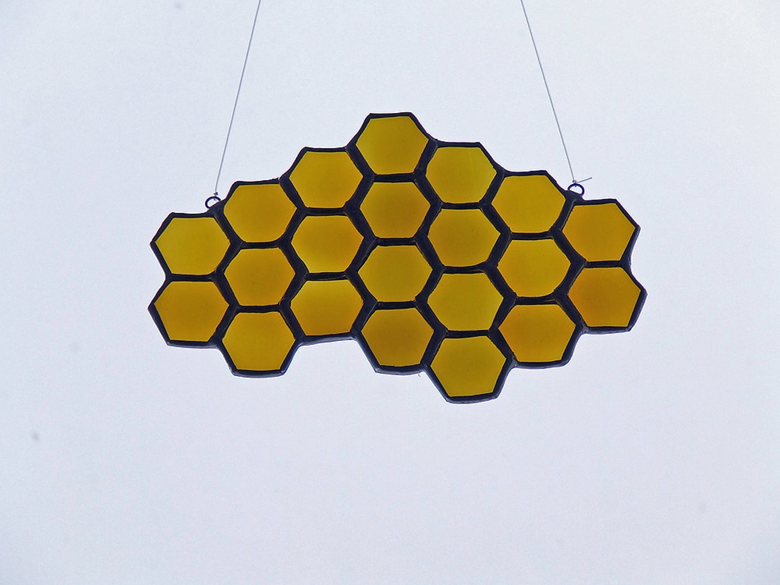 Reclaimed Glass Honeycomb, Statement Sun Catcher, Unique Home Decor ...