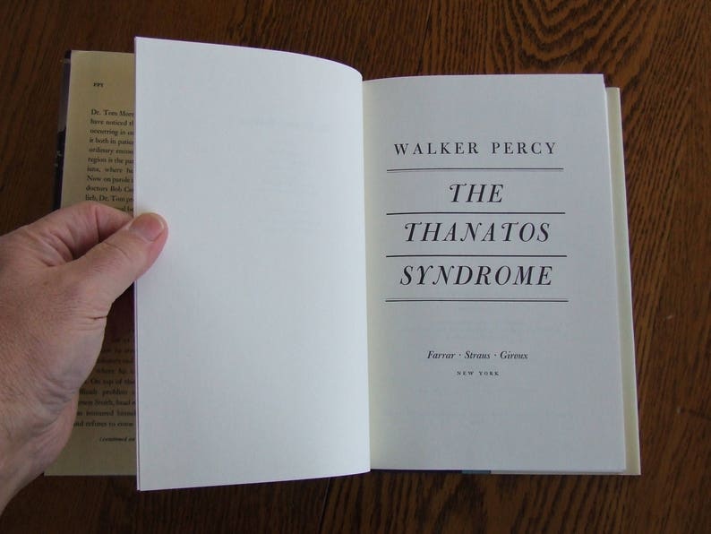 The Thanatos Syndrome by Walker Percy Farrar Straus Giroux - Etsy